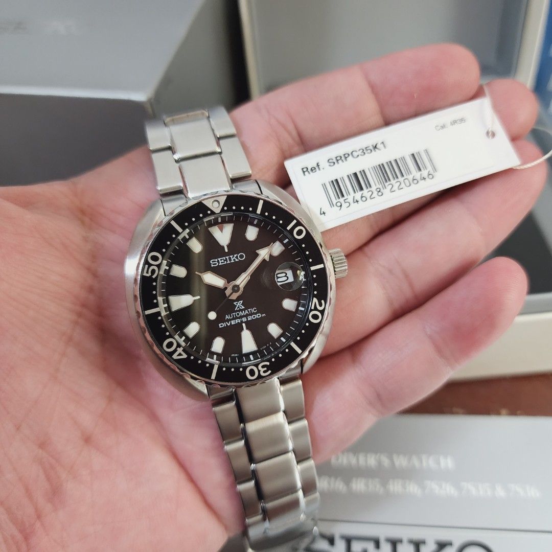 Seiko Prospex Mini Turtle Black Dial SRPC35K1, Men's Fashion, Watches ...