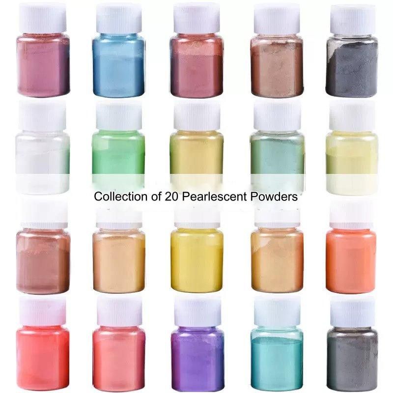 Set of 10 color Chameleon Powder, 20 color Mica powder and 20 color ...