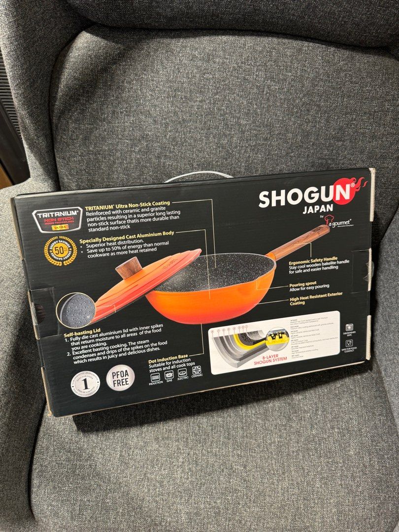 La Gourmet Shogun Morandi Cast Aluminium Wok 28x9cm with Self-Basting ...
