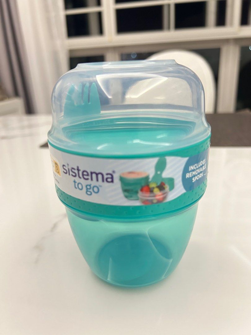 SISTEMA Snack Capsule To Go Double Sided Snack Container With Spork ...