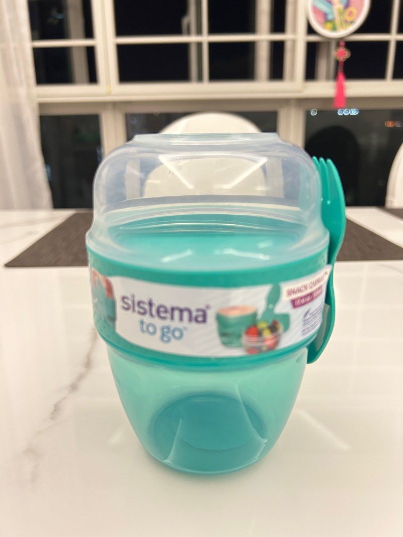 SISTEMA Snack Capsule To Go Double Sided Snack Container With Spork ...