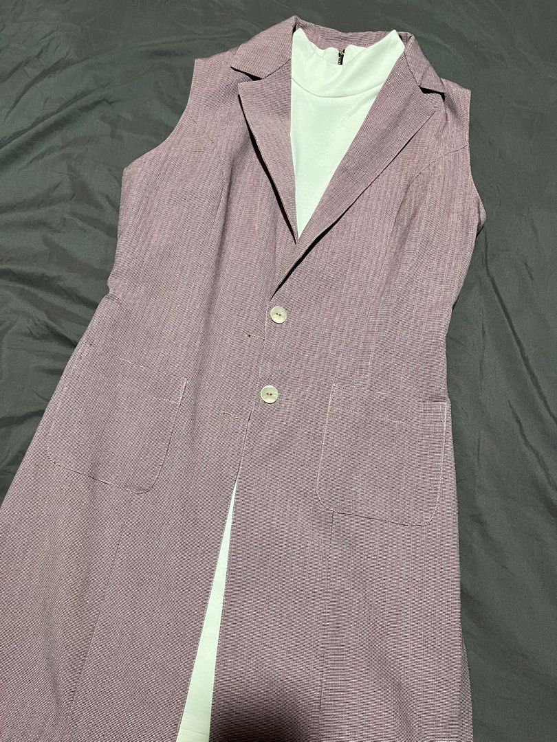 Sleeveless Long Coat for Formal Wear, Women's Fashion, Coats, Jackets ...