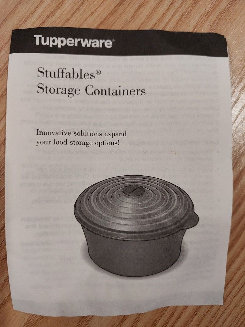 Tupperware Stuffables Storage Containers, Furniture & Home Living ...