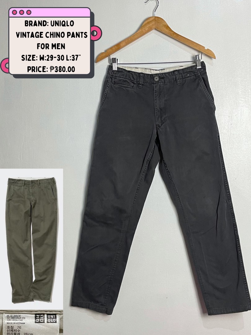Uniqlo Vintage Chinos, Men's Fashion, Bottoms, Chinos on Carousell