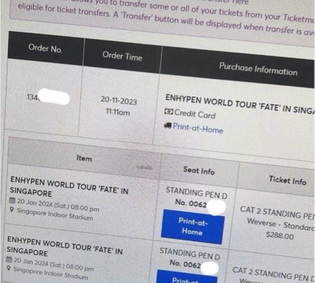 URGENT WTS ENHYPEN WORLD TOUR FATE IN SINGAPORE CAT 2 STANDING, Hobbies ...