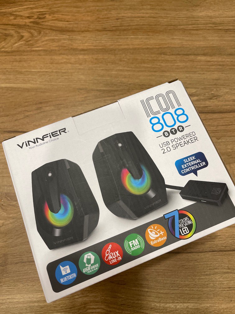Vinnfier Icon 808BTR USB Powered 2.0 Speaker with External Controller ...