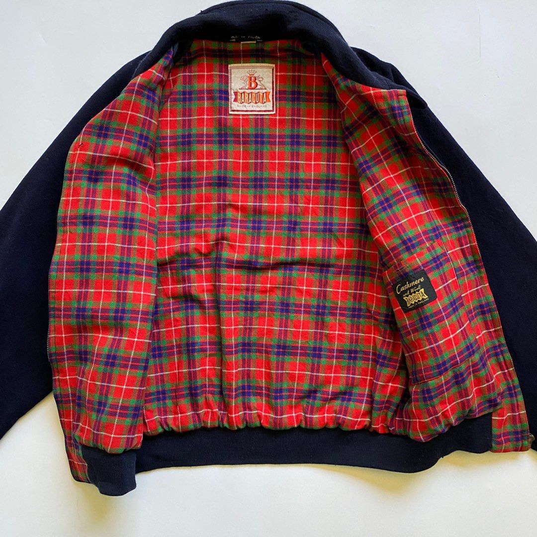 Vintage G9 Baracuta Wool Navy Blue Harington Jacket, Men's Fashion ...