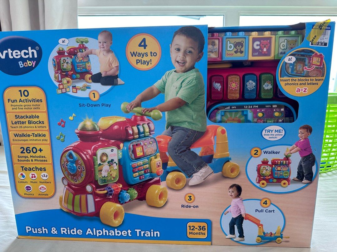 Vrtech push and ride alphabet train, Babies & Kids, Infant Playtime on ...