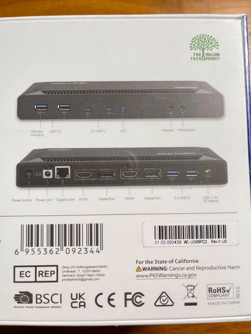 Wavlink USB-C Dual HDMI or DisplayPort Display 4K@60Hz Universal ...