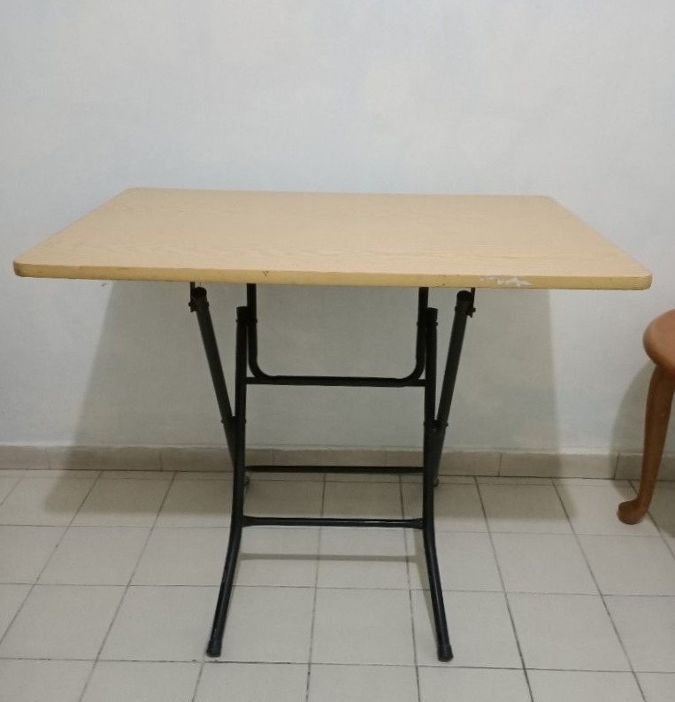Wooden Folding Table 90 x 60 cm, Furniture & Home Living, Furniture ...