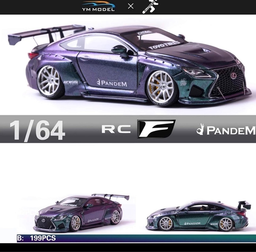 1/64 Lexus RCF Pandem Chameleon Purple - Green YM Model, Hobbies & Toys ...