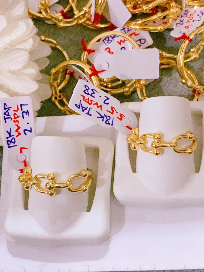 18K Japan Gold hardware ring, Women's Fashion, Jewelry & Organizers ...