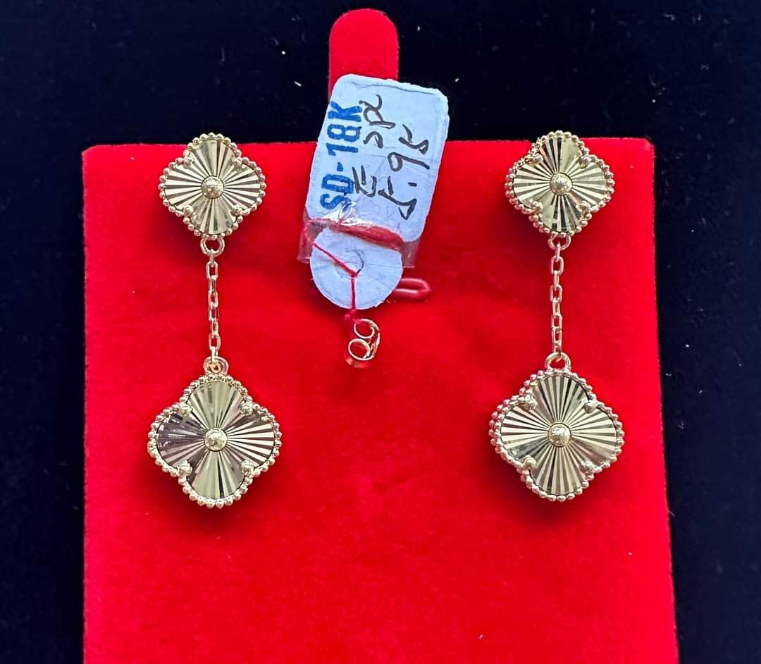 18K Saudi Gold Vca Alhambra earrings, Women's Fashion, Jewelry ...