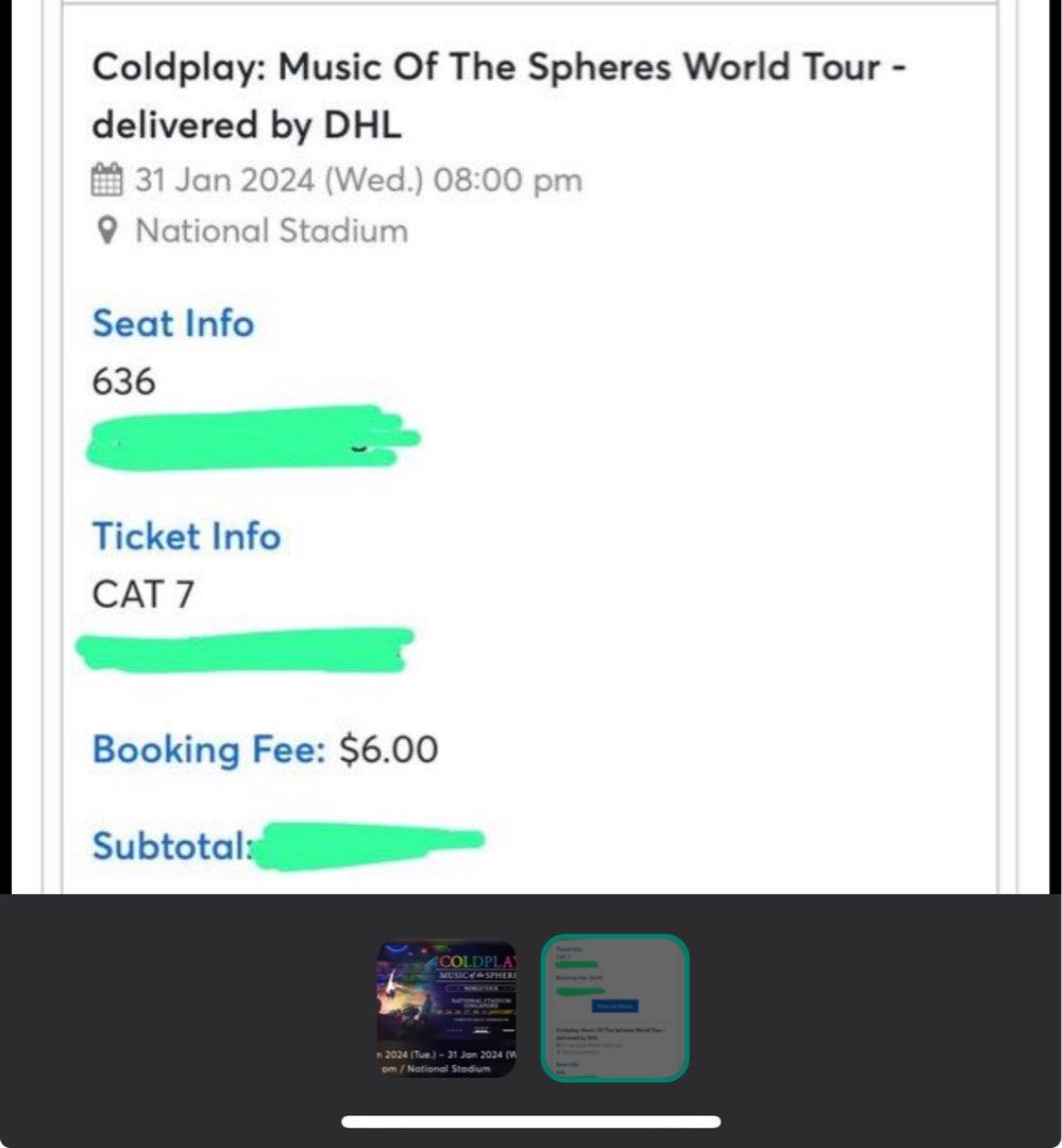 2 x CAT 7 Coldplay Tickets 31/01/2024 Singapore Coldplay: Music of the ...