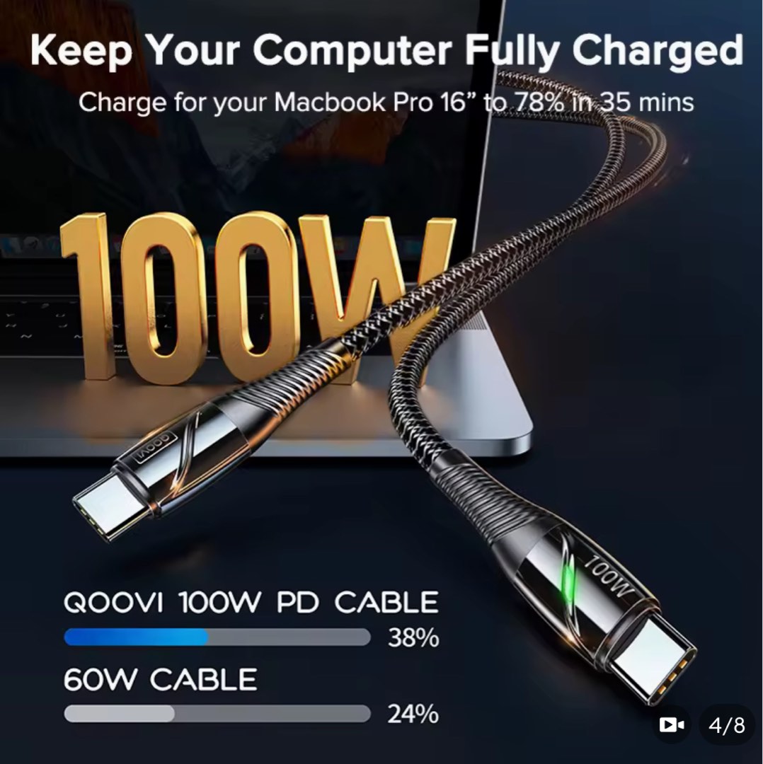 3M 100W type C cable, Mobile Phones & Gadgets, Mobile & Gadget ...