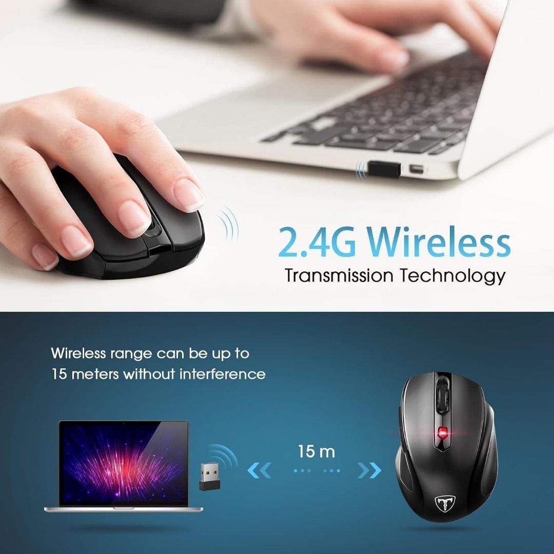[5103] Victsing Wireless Mouse D-09 USB Receiver Optical Sensor ...