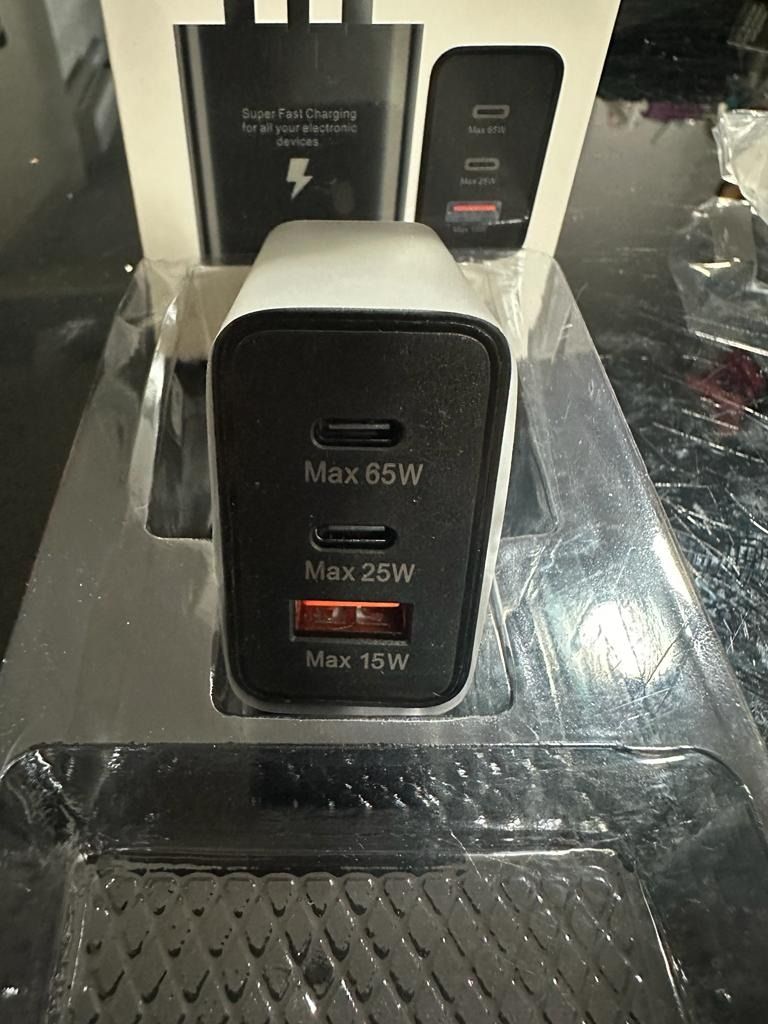 65W PD Power Trio Adapter 2 PD Port USB-C, 1 USB-A Port Super Fast ...