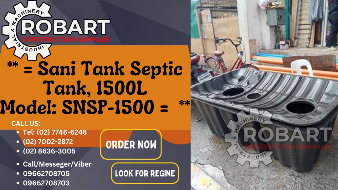 Sani Tank Septic Tank, 1500L Model: SNSP-1500 = **, Commercial ...