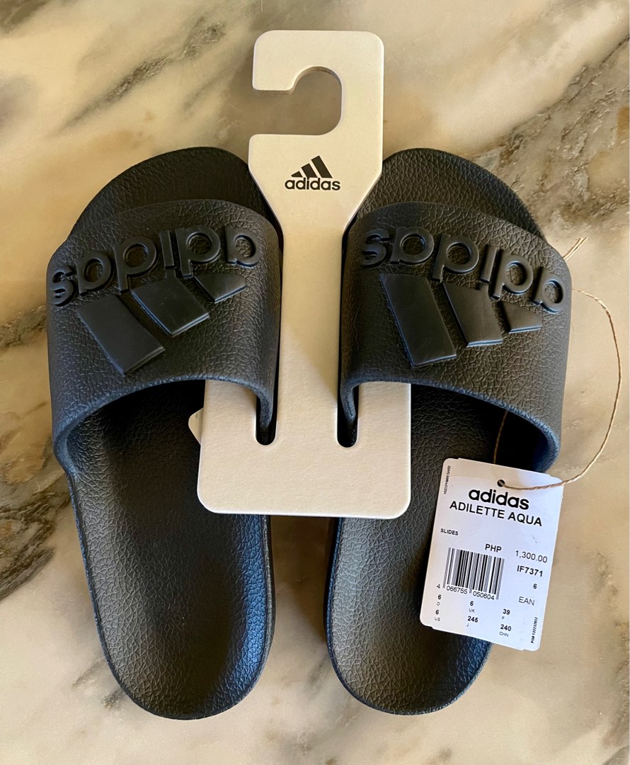 ADIDAS Swimming Adilette Aqua Slides Unisex Black, Women's Fashion ...