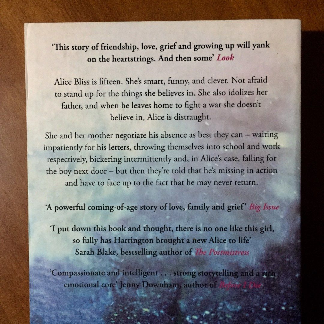 Alice Bliss by Laura Harrington (YA / Coming of Age / War), Hobbies ...