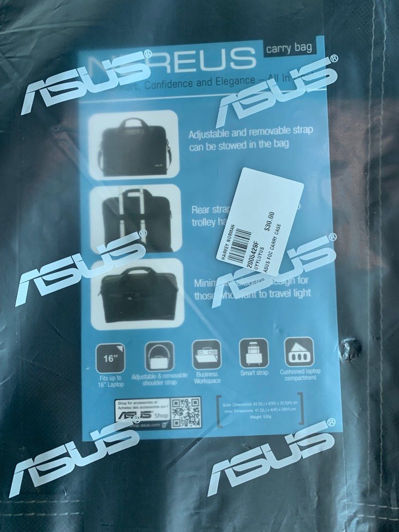 ASUS Laptop Bag - Nereus Carry Bag / 16in Black, Computers & Tech ...