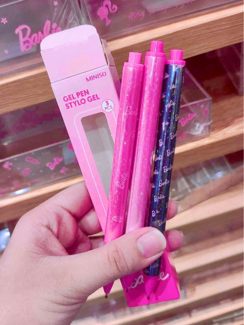 Barbie Miniso Gel Pen Stylo Gel Set of 3, Hobbies & Toys, Stationary ...