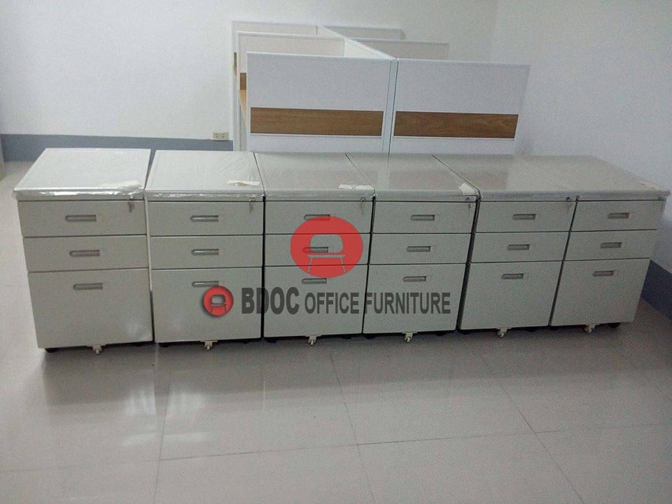 Beige color mobile pedestal / steel cabinets / office chair / office ...