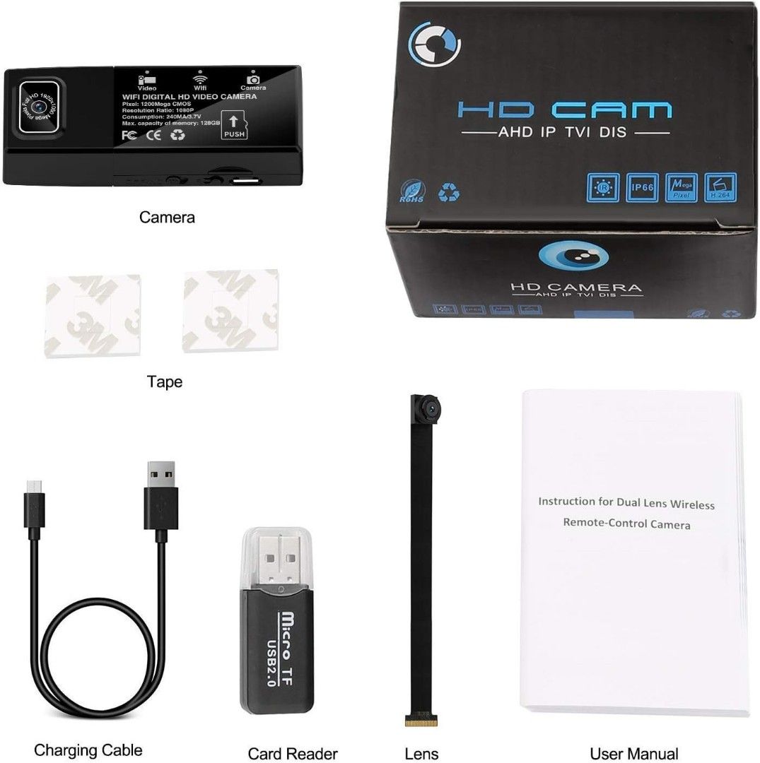 Cam Mall DIY Camera Hidden Spy Camera, Mini Wi-Fi HD 1080P Wireless ...