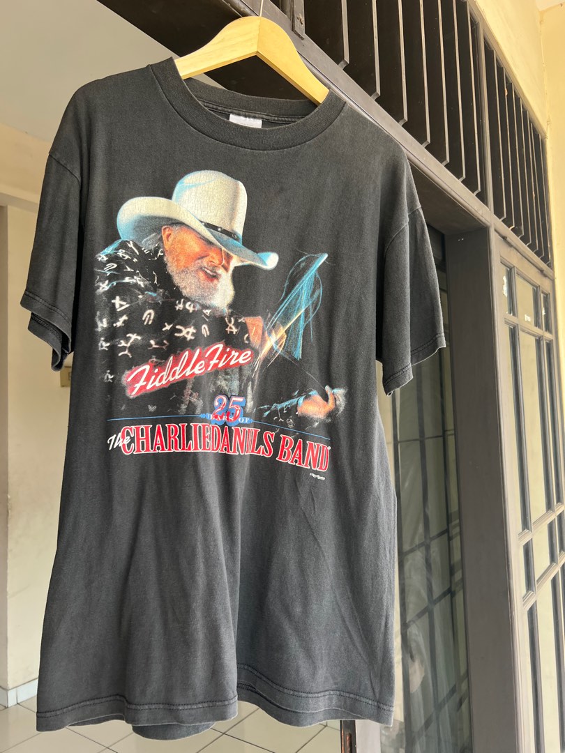 Charlie daniel band vintage tee by tultex, Fesyen Pria, Pakaian ...