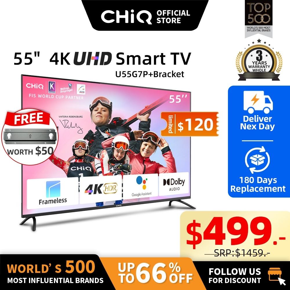 CHiQ U55G7P/G7N 4K UHD Android 11 Smart TV |55 inch | Google TV ...