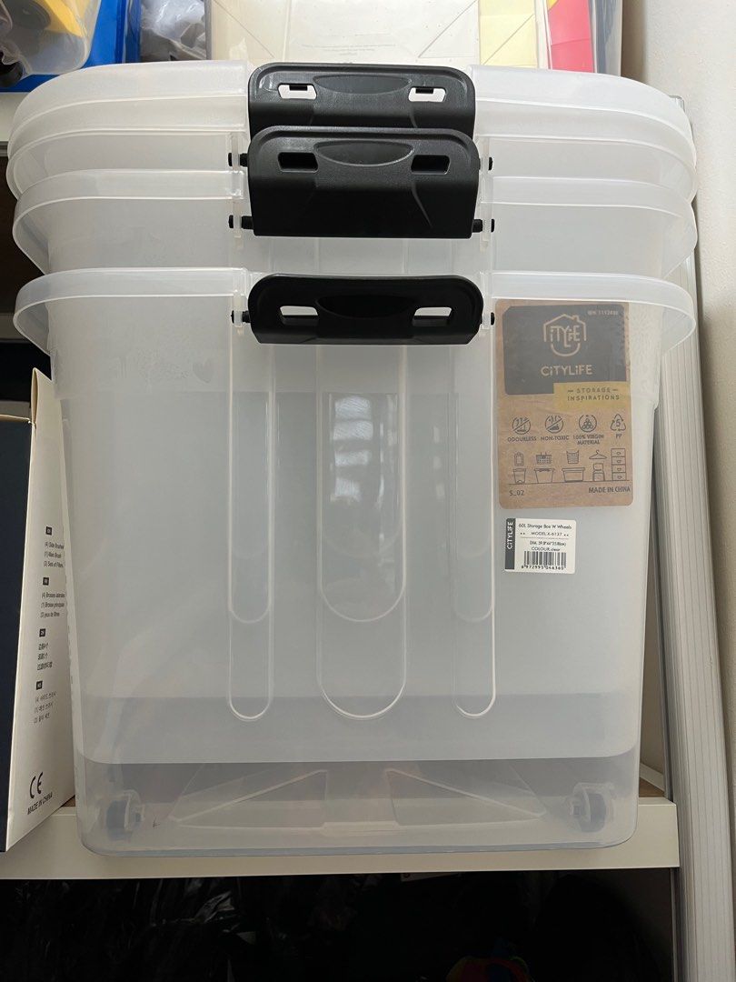 Citylife 60L Storage Container With Wheels, Furniture & Home Living, Home Improvement ...