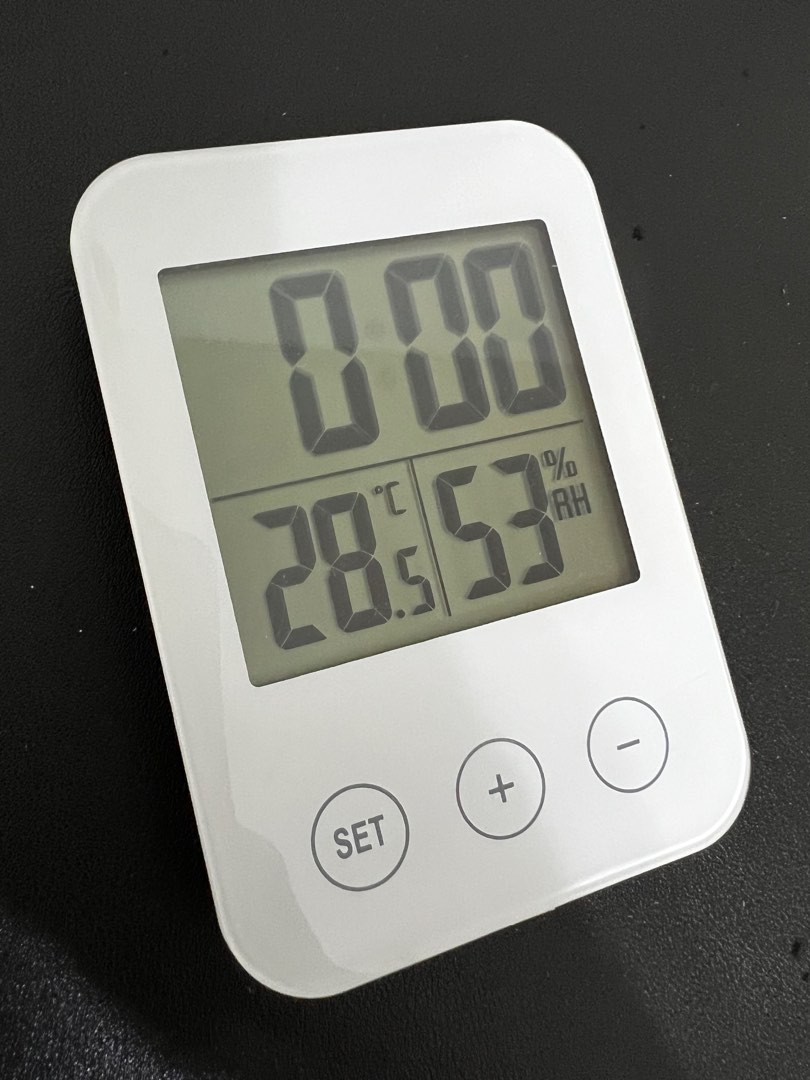 CLOCK IKEA SLÅTTIS Clock with hygro thermometer white humidity clock ...