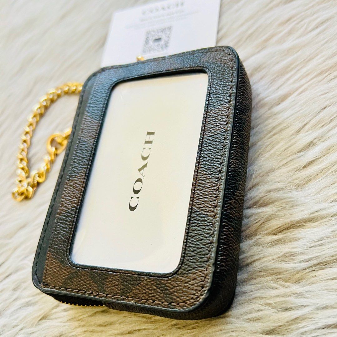 Coach Zip Card Case Wallet - Signature Canvas, Luxury, Bags & Wallets ...