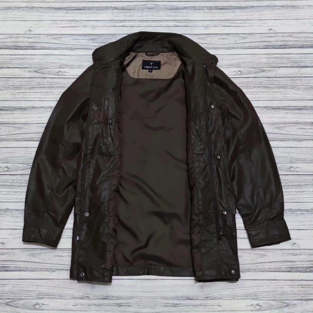 Current Stage Brown Jacket, Fesyen Pria, Pakaian , Baju Luaran di Carousell