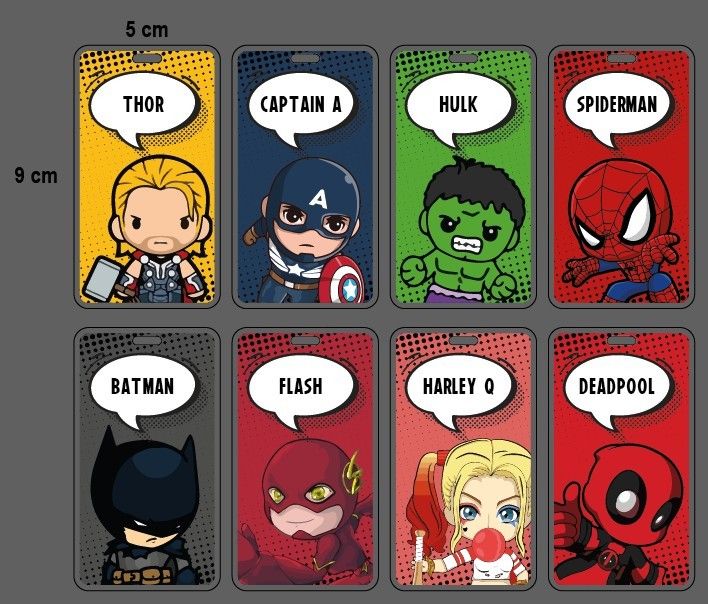 Custom Marvel Acrylic Luggage Tag Bag Tag Kids Name Tag Customised ...