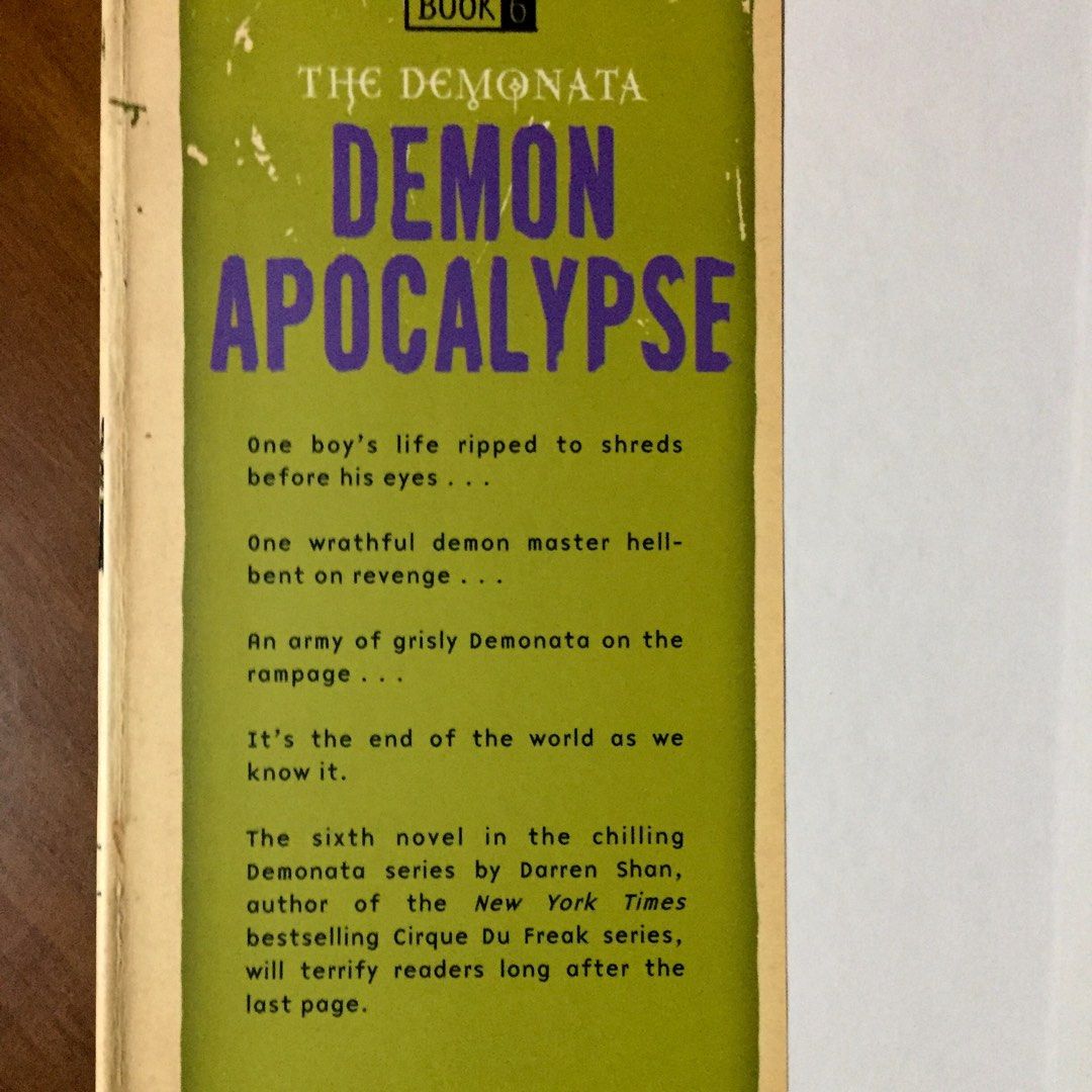Demon Apocalypse by Darren Shan (YA / Demonata Series / Horror / Werewolves), Hobbies & Toys ...