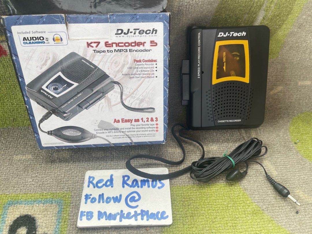Dj tech cassette recorder k7 encoder 5 mp3 converter, Audio, Portable ...