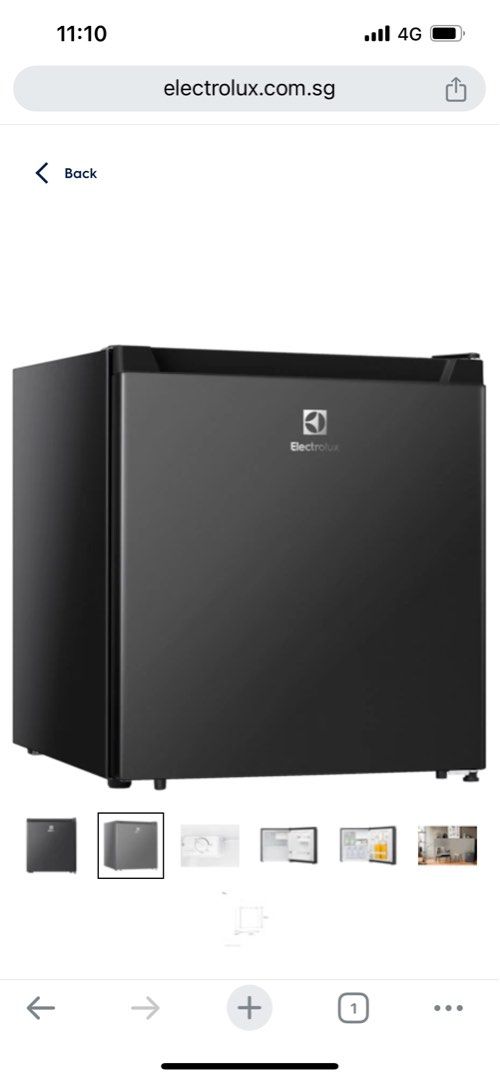 Electrolux 44L mini fridge EUM0500BD-SG, TV & Home Appliances, Kitchen ...