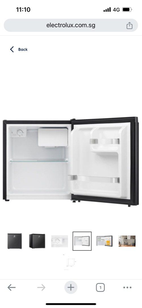 Electrolux 44L mini fridge EUM0500BD-SG, TV & Home Appliances, Kitchen ...