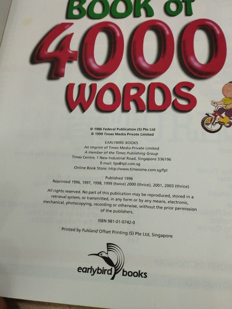 (ENG) Times Giant Book Of 4000 Words, Hobbies & Toys, Books & Magazines ...