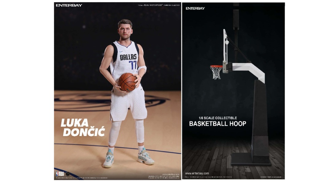 2-in-1 Enterbay NBA 1/6 Luka Doncic +Basketball Hoop Combo, Hobbies ...