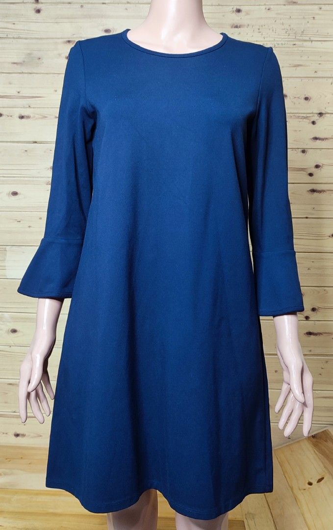Estee Lauder Dark Blue Dress Three Fourths Semi Belle Sleeves, Women's ...