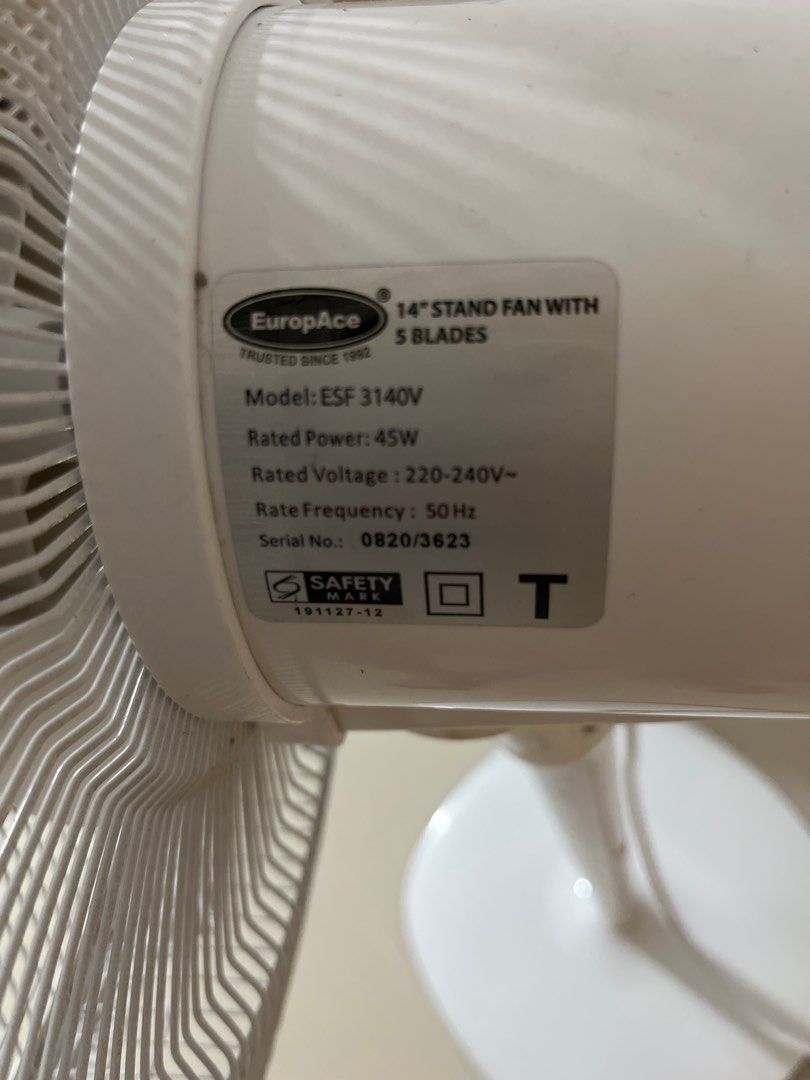Europace standing fan, TV & Home Appliances, Other Home Appliances on ...