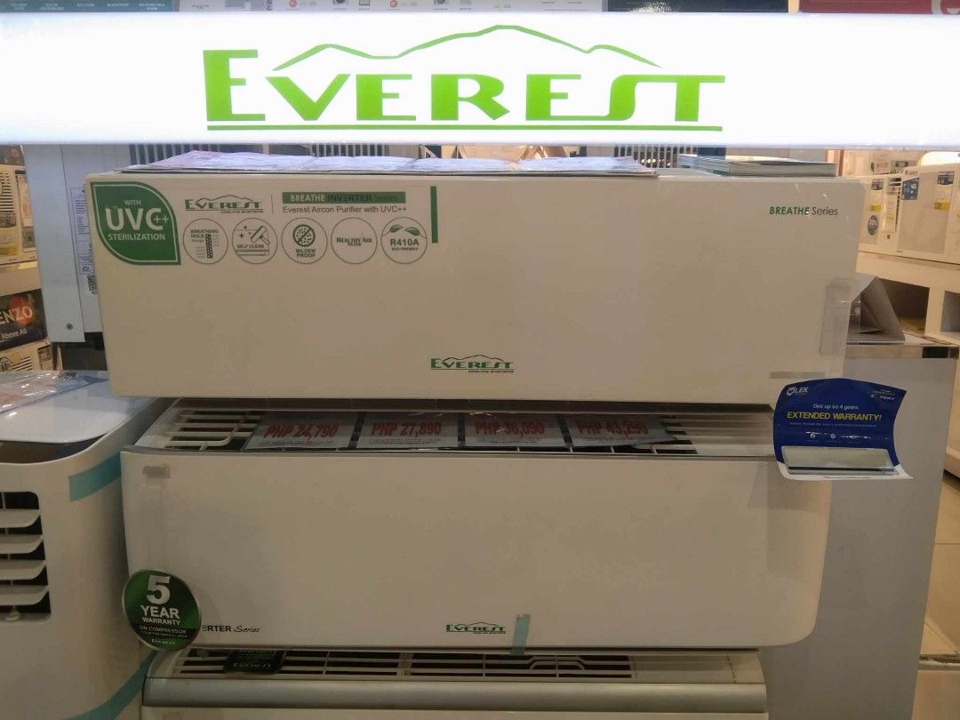 Everest Inverter Split Type Aircon, TV & Home Appliances, Air ...