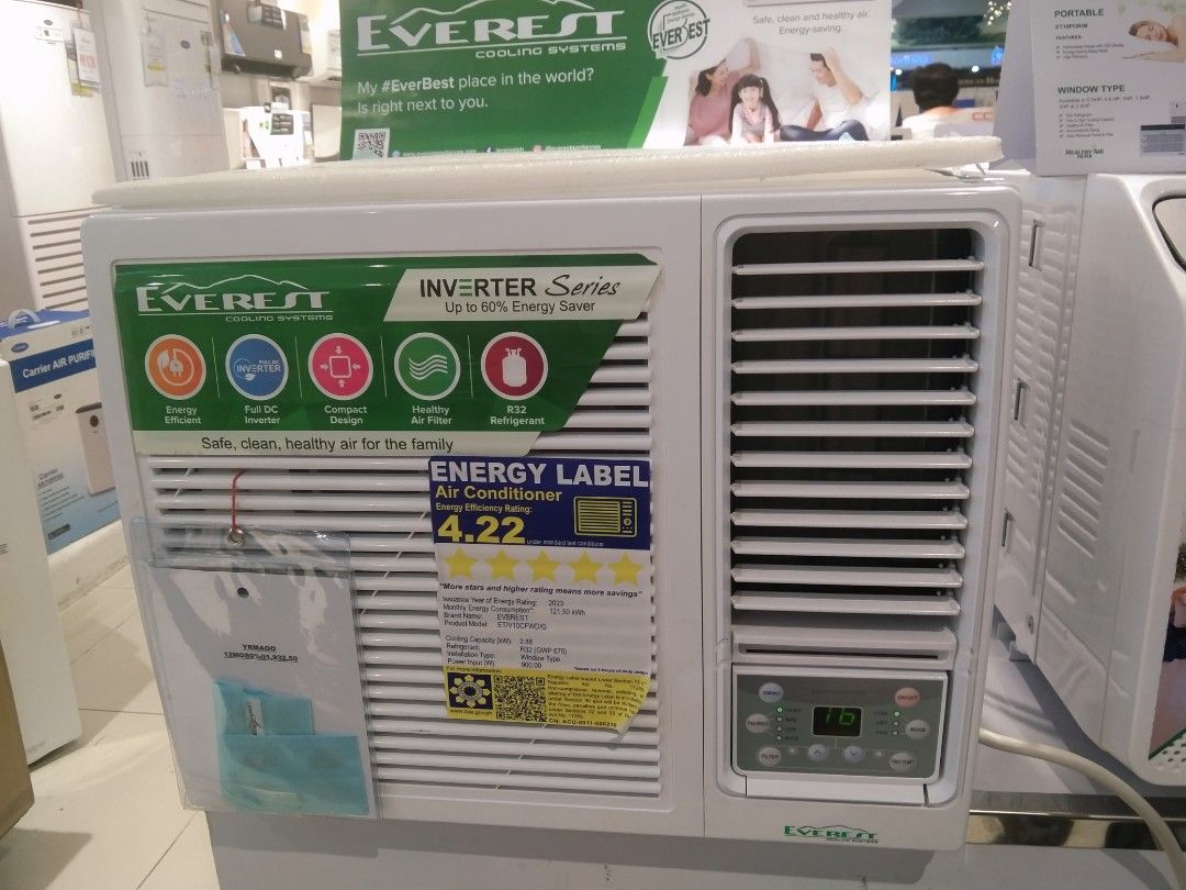 Everest Inverter/Non Inverter Window Type Aircon Brand New, TV & Home ...