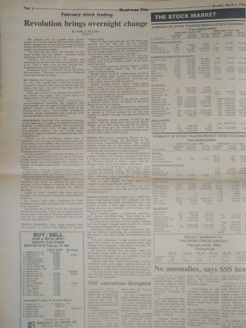(EXTREMELY RARE) Feb. 3, 1986 Snap Election Campaign Newspaper, Hobbies ...