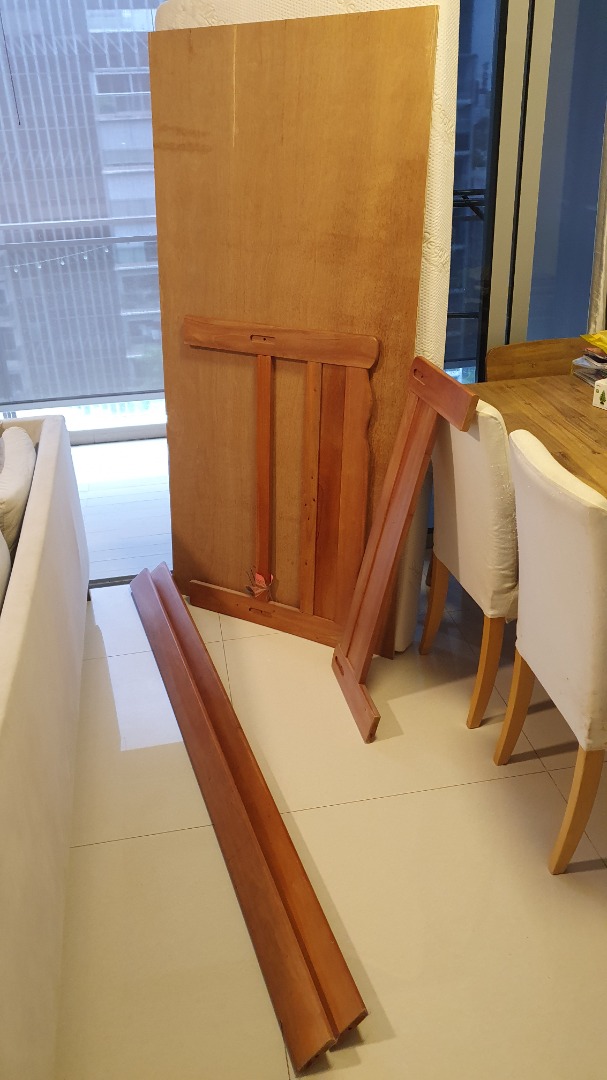 Franzer Wooden Bed Frame Single Sized + SleepMed Memory Foam Mattress ...