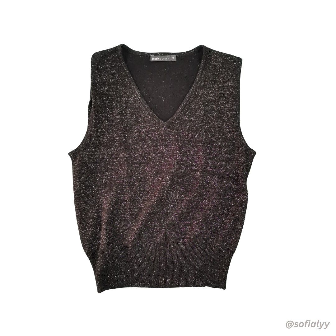 Glitter Vest, Women's Fashion, Coats, Jackets and Outerwear on Carousell