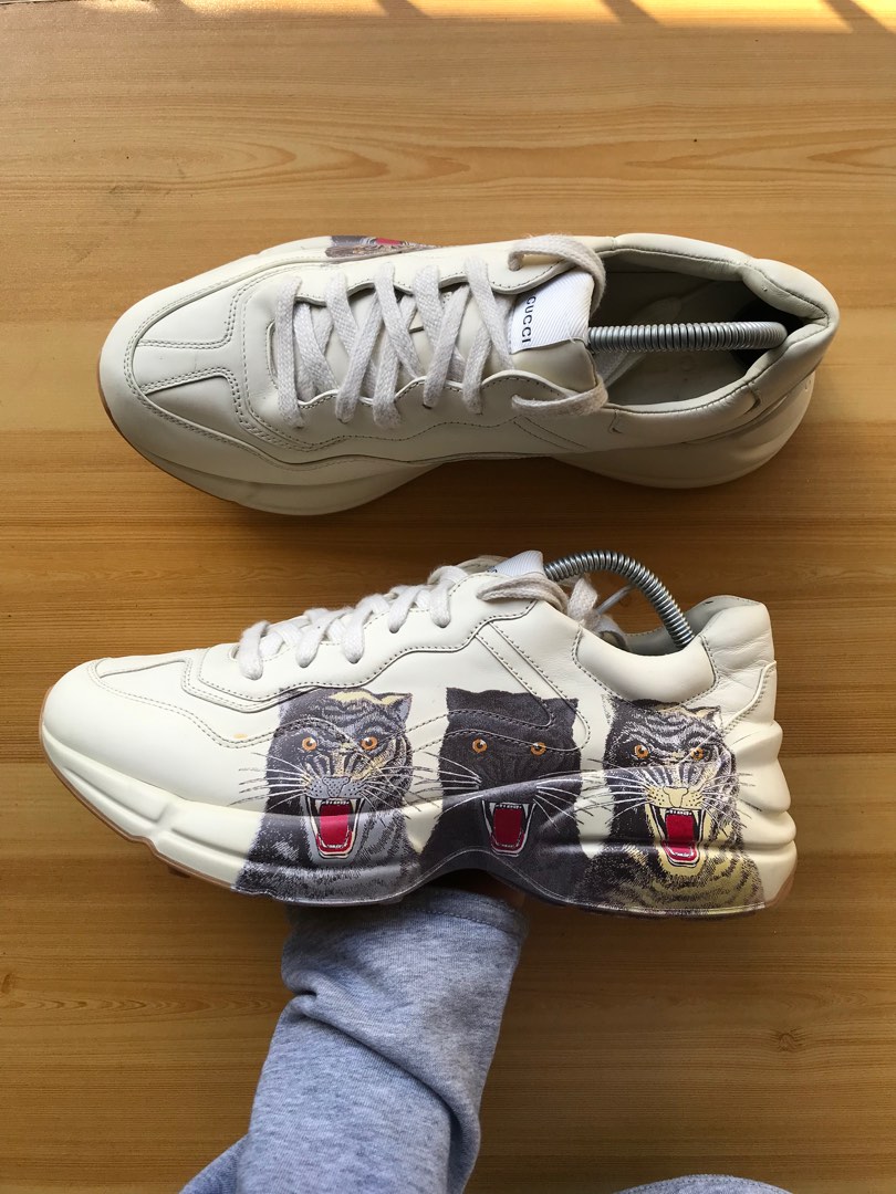 GUCCI RHYTON BEIGE WHITE “CAT” - MEN EUR44, Luxury, Sneakers & Footwear ...