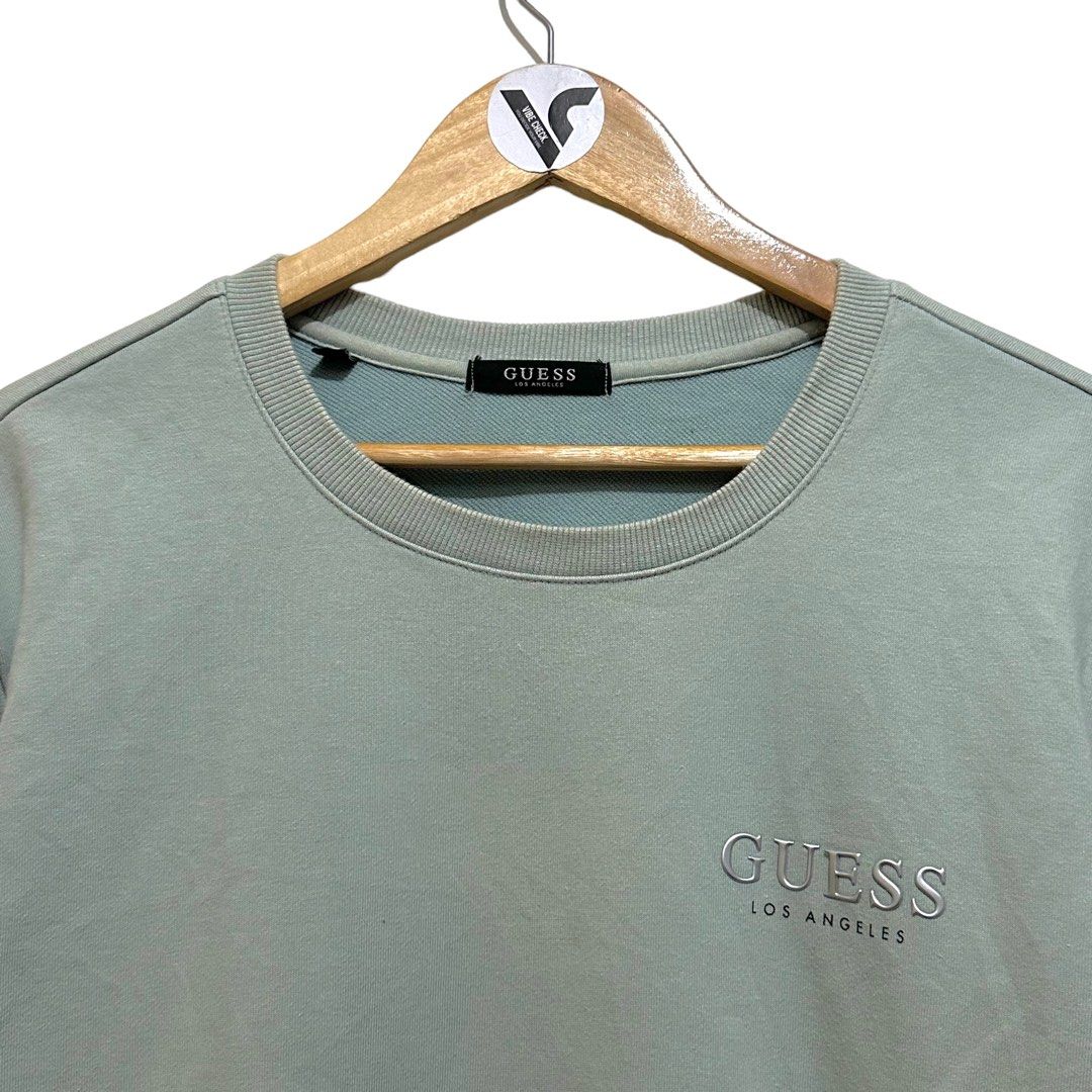 Guess Side Logo Mint Green Sweater, Men's Fashion, Tops & Sets, Hoodies ...